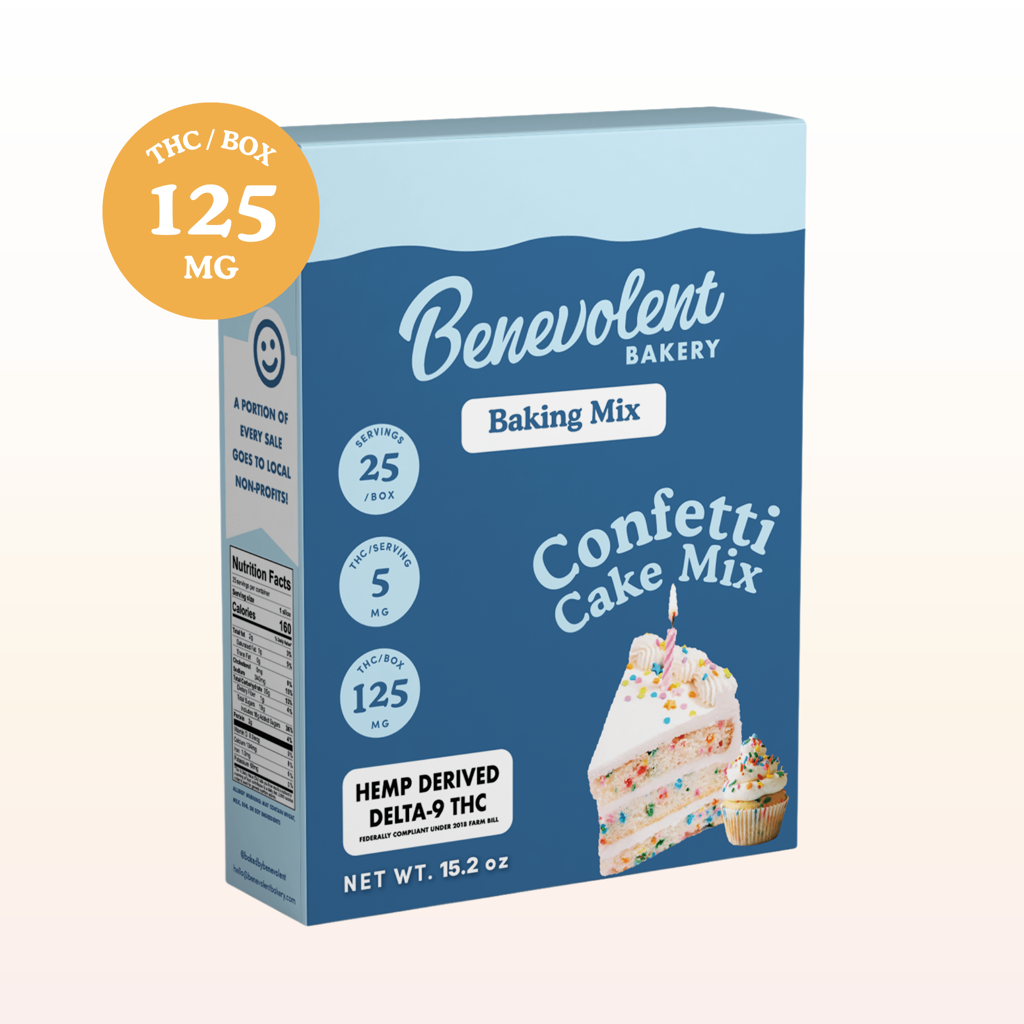 THC Confetti Cake Mix – 125mg | Benevolent Bakery